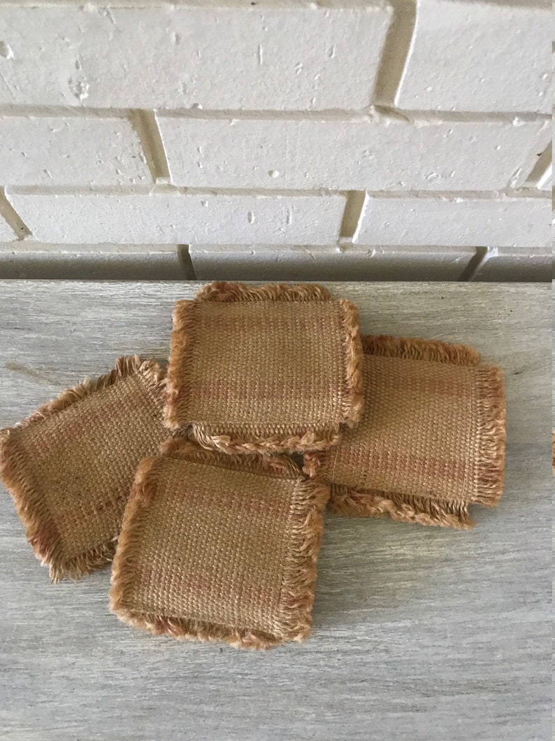 Vintage Coasters, Four Burlap Coasters, Home and Living, - Etsy