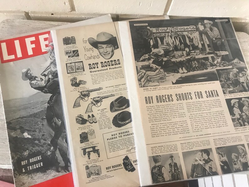 Vintage Roy Rogers Life Magazine Two Laminated Pages Roy - Etsy