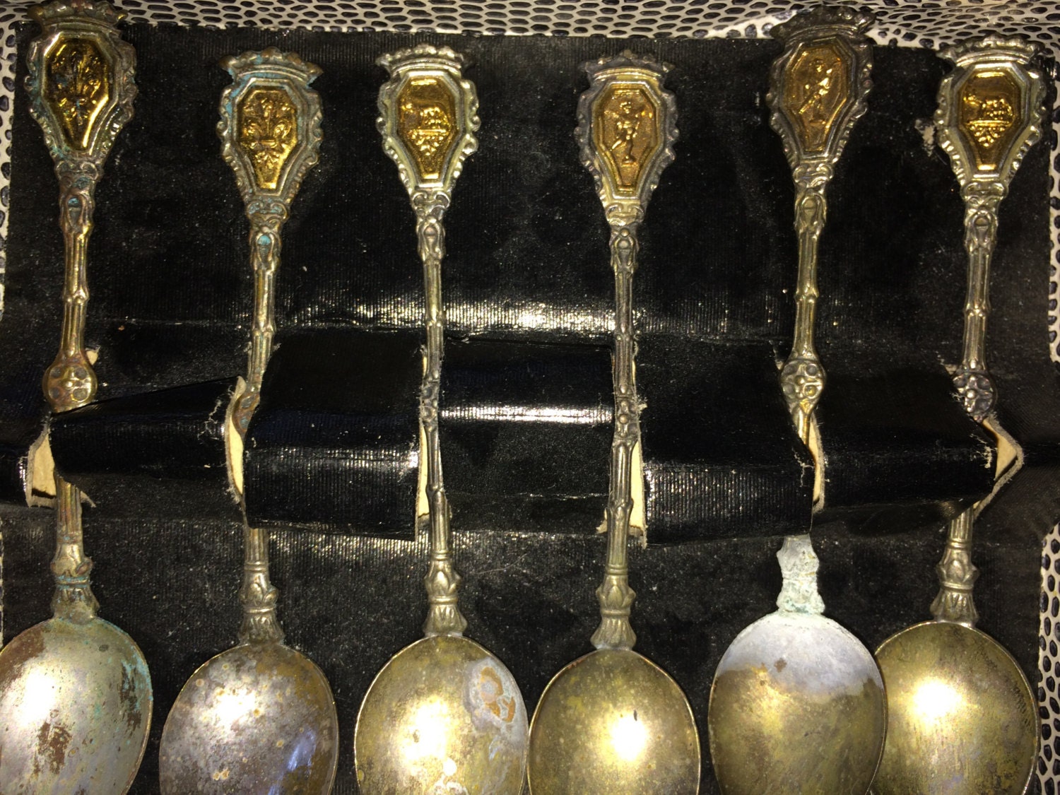 Vintage Miniature Silver Spoons With Symbols, From Italy, Silverware ...