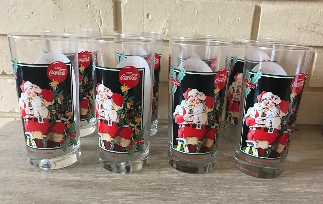 Vintage Water Glasses, Coca Cola Santa Claus Glasses,krystal 1995 ...
