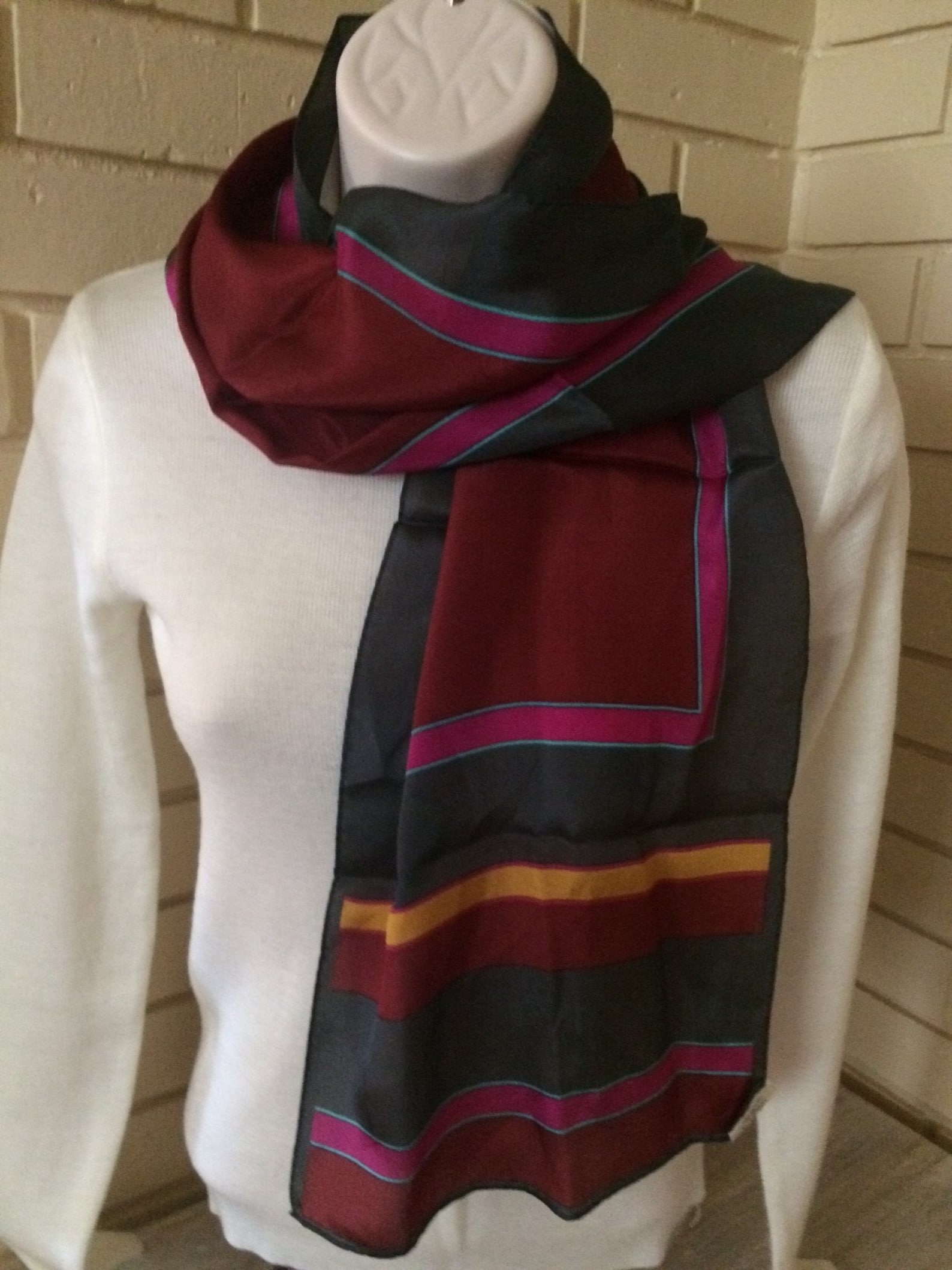 Vintage Scarf Katja 100% Silk Scarf Multi Colors Scarfs and - Etsy