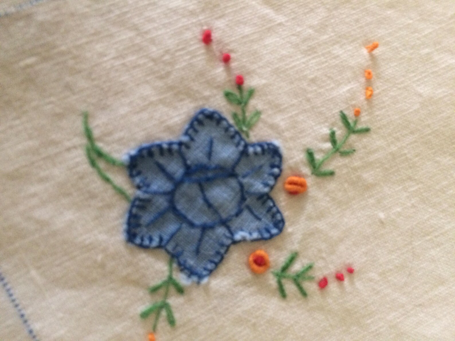 Vintage Handmade Hankies, Crochet Hankies, Blue Floral and Hem,vintage ...