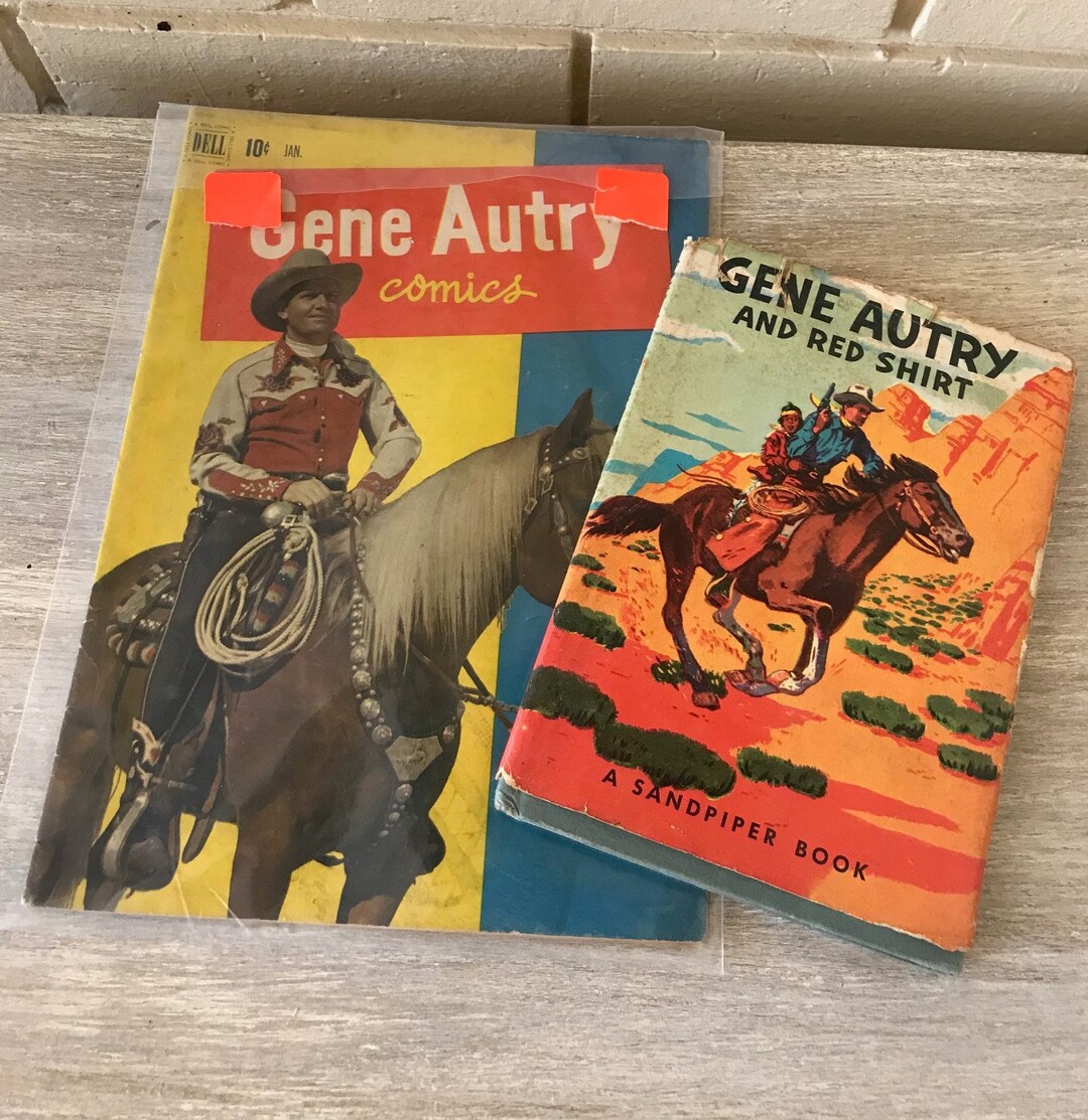 Vintage Books, Gene Autry Hardback Book and One Comic Book, Sandpiper ...