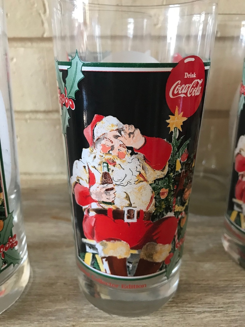 Vintage Water Glasses, Coca Cola Santa Claus Glasses,krystal 1995 ...