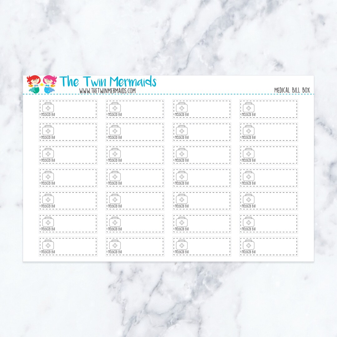 Medical Payment Box Planner Stickers - Etsy