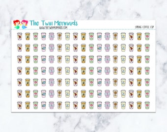 Spring Coffee Stickers - Etsy