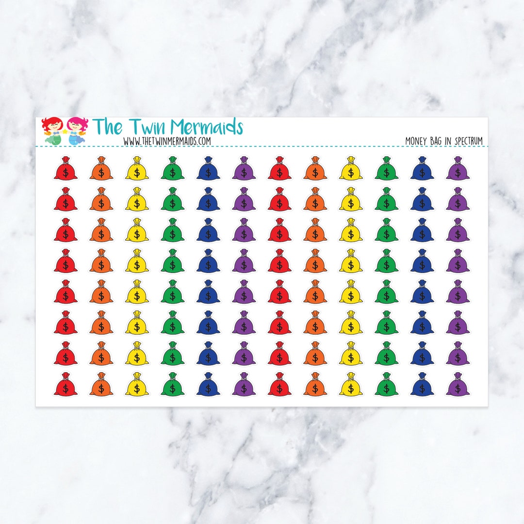 Money Bag in Spectrum Planner Stickers - Etsy