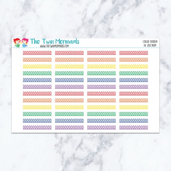 Coiled Divider in Spectrum Planner Stickers | Etsy