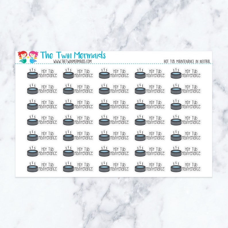 Hot Tub Maintenance in Neutral Planner Stickers - Etsy