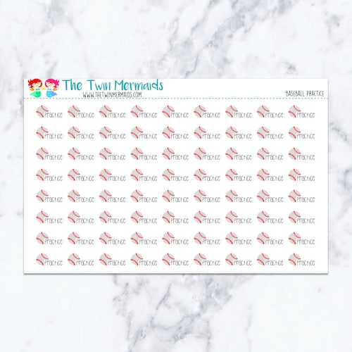 Baseball Practice Icon Script Planner Stickers and Labels - Etsy