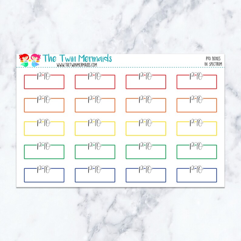 PTO Boxes in Spectrum Planner Stickers - Etsy