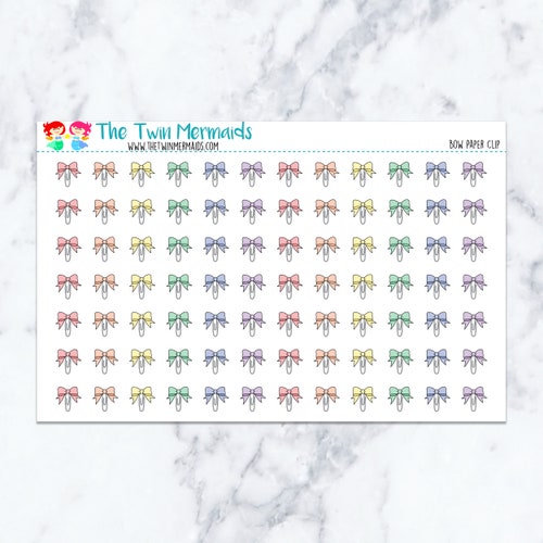 Doodle Bow Planner Stickers Bow Clips Printable Stickers - Etsy