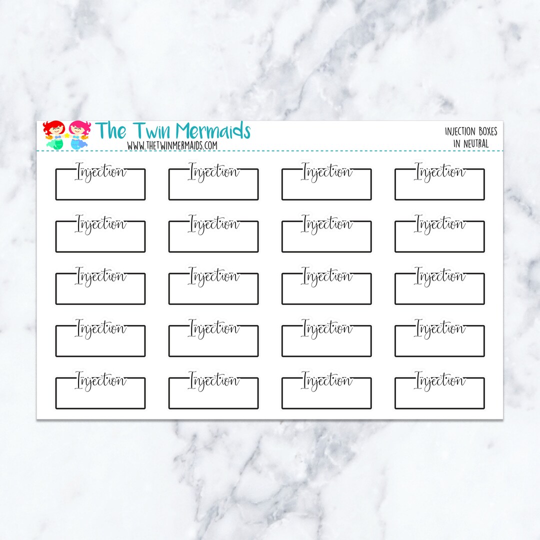 Injection Boxes in Neutral Planner Stickers - Etsy