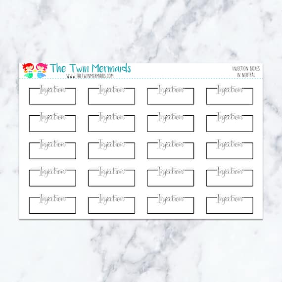 Injection Boxes in Neutral Planner Stickers | Etsy