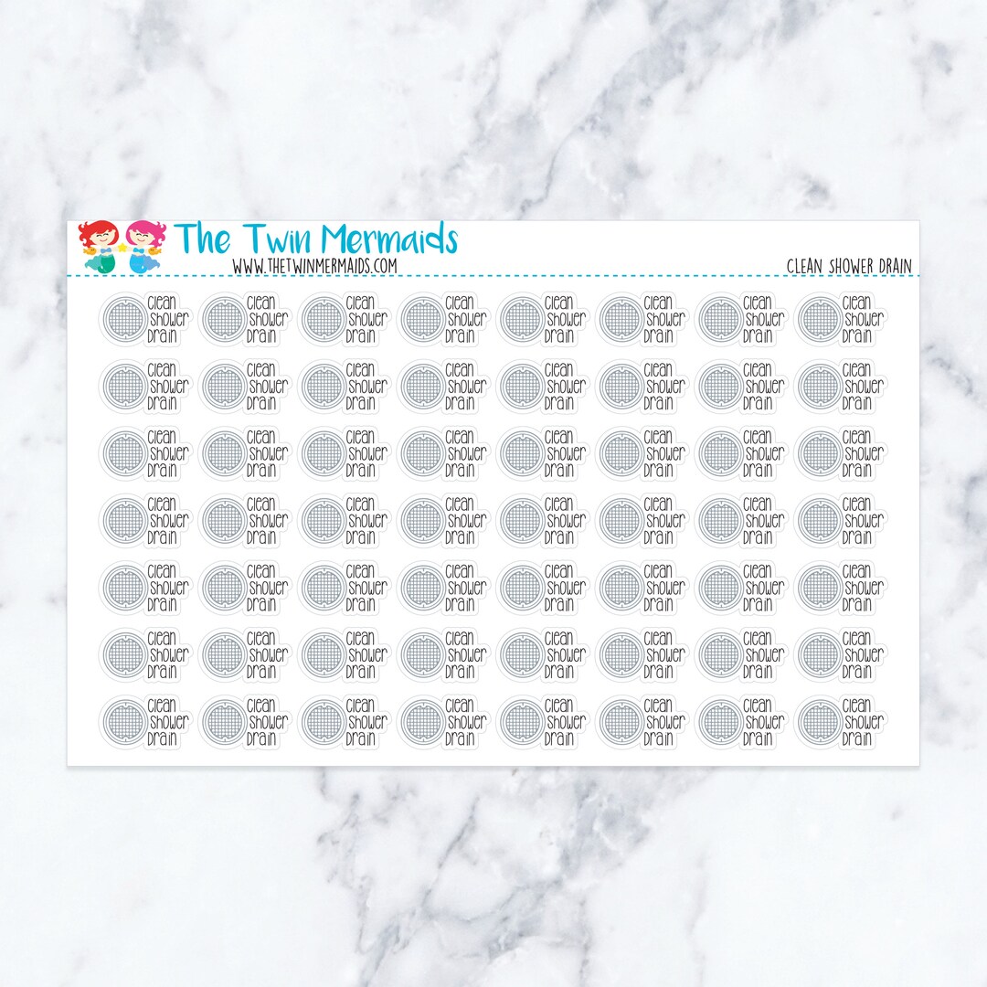 Clean Shower Drain Planner Stickers - Etsy
