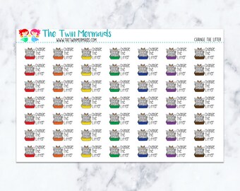 Clean Cat Litter Sticker, Cat Litter Box Sticker, Chore Planner ...