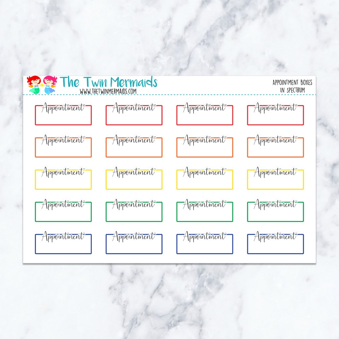Appointment Boxes in Spectrum Planner Stickers - Etsy
