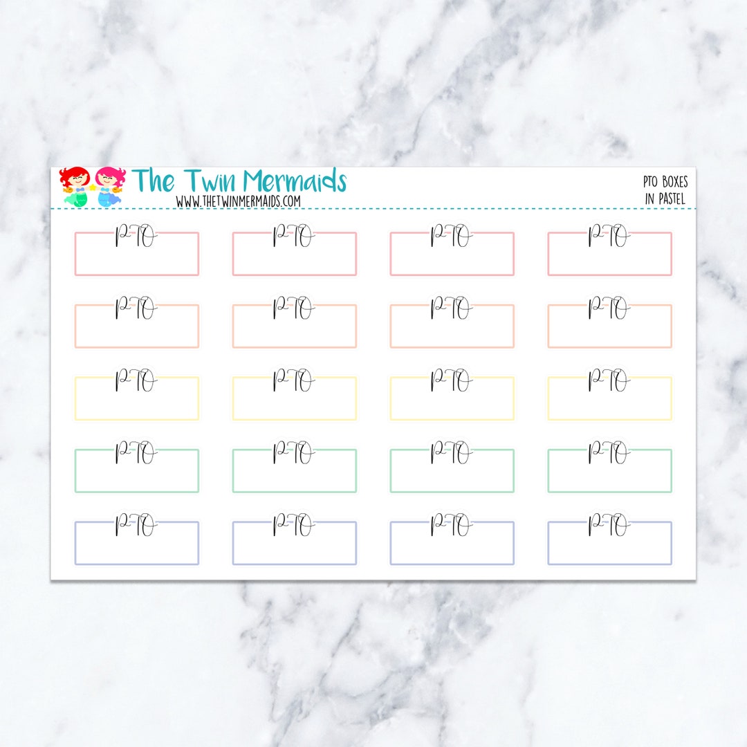PTO Boxes in Pastel Planner Stickers - Etsy