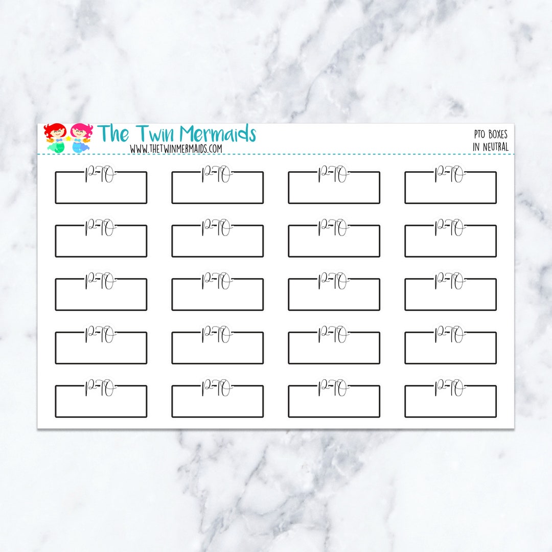 PTO Boxes in Neutral Planner Stickers - Etsy