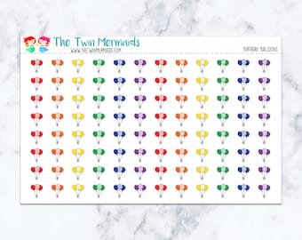 Birthday Stickers Planner Balloons Party Hat Banner Diary - Etsy