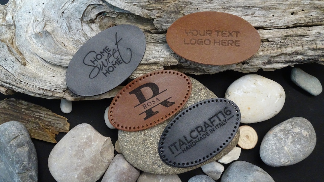 Leather Patch for Bag Jacket Hat, Leather Name Tag, Personalized ...