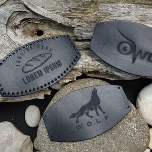 Leather Patch for Bag Jacket Hat, Leather Name Tag, Personalized ...