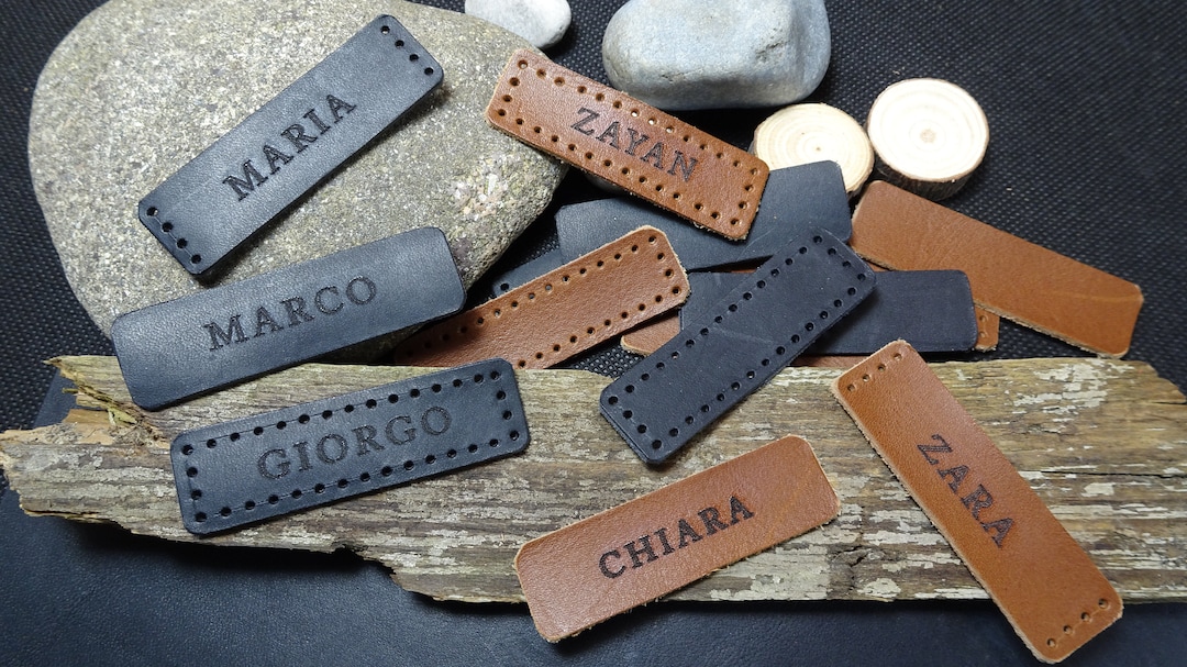 Personalised Leather Patch Custom Leather Patch Leather Name - Etsy