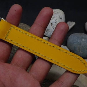 Personalized Yellow Leather Keychain, Custom Engraved Key Chain Gifts ...