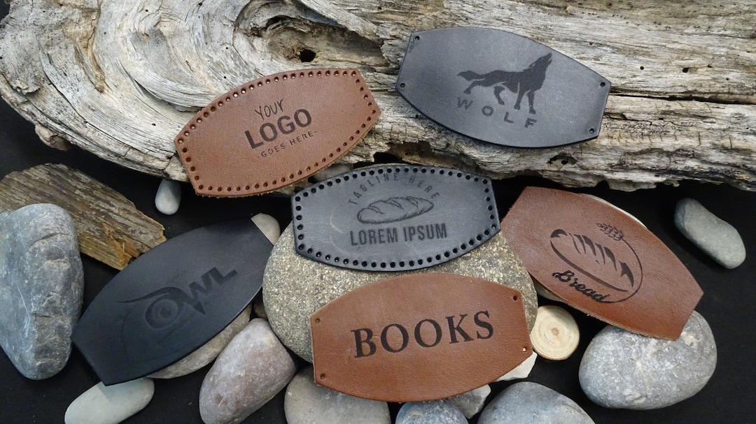 Leather Patch for Bag Jacket Hat, Leather Name Tag, Personalized ...