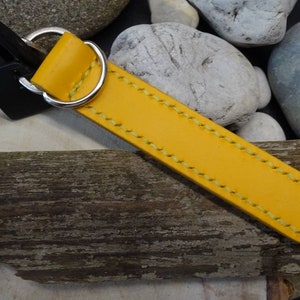 Personalized Yellow Leather Keychain, Custom Engraved Key Chain Gifts ...