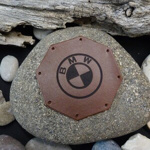 Octagon Shape Leather Patch for Bag Jacket Hat, Leather Name Tag ...