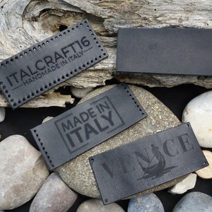 Leather Patch for Bag Jacket Hat, Leather Name Tag, Personalized ...