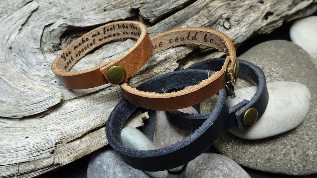 High Quality Handmade Leather Bracelets Custom Leather Engraved ...