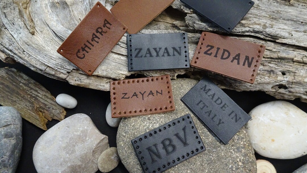 Rectangle Shape Leather Patch, Custom Leather Patch, Leather Name Tag ...