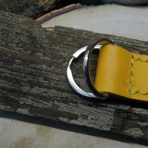 Personalized Yellow Leather Keychain, Custom Engraved Key Chain Gifts ...