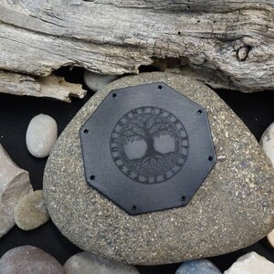 Octagon Shape Leather Patch for Bag Jacket Hat, Leather Name Tag ...