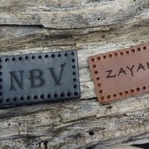 Rectangle Shape Leather Patch, Custom Leather Patch, Leather Name Tag ...