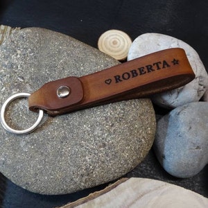Customizable Key Ring Handmade Personalized Genuine Brown Leather ...