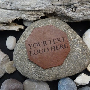 Octagon Shape Leather Patch for Bag Jacket Hat, Leather Name Tag ...