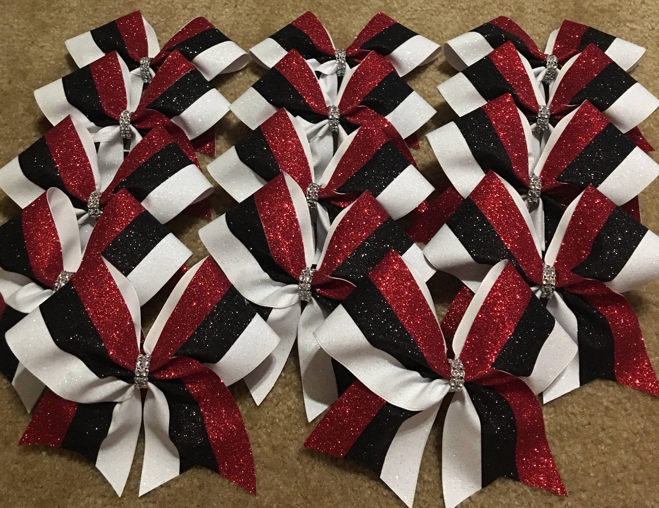 Red And Black Cheer Bow