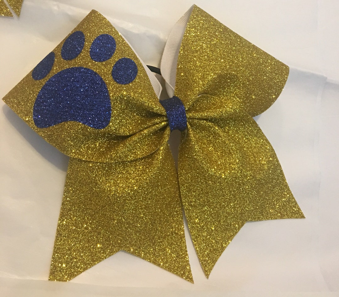 Blue and Gold Cheer Bow - Etsy