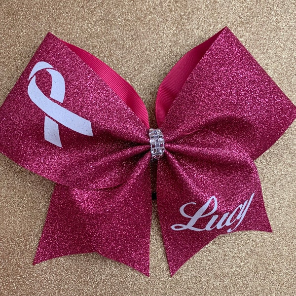 Breast Cancer Cheer Bow Svg - Etsy