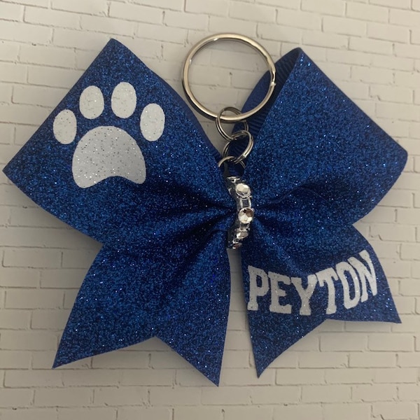 Cheer Bow Key Chain - Etsy