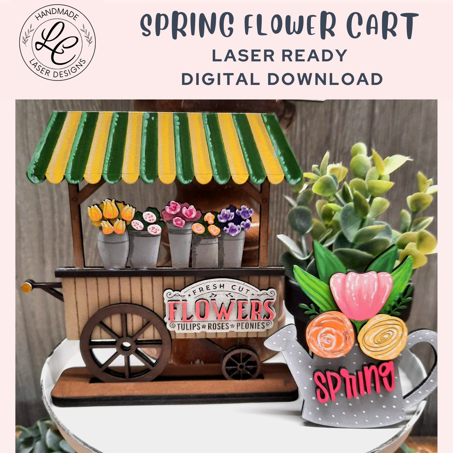 Spring Flower Cart Fresh Flowers SVG Farmhouse Flower Market - Etsy