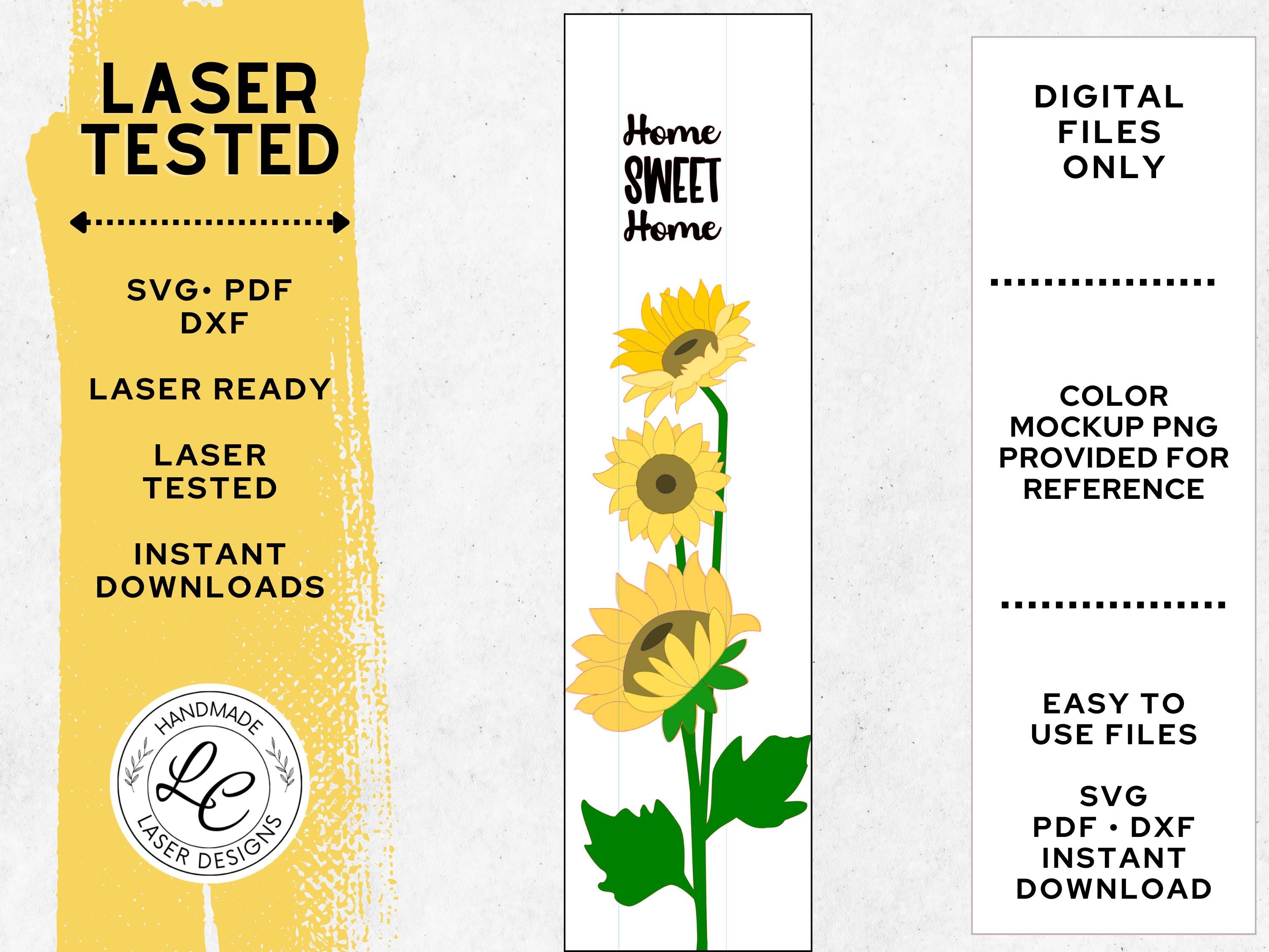 Sunflower Porch Leaner SVG | Home Sweet Home Porch Board Laser | Summer ...