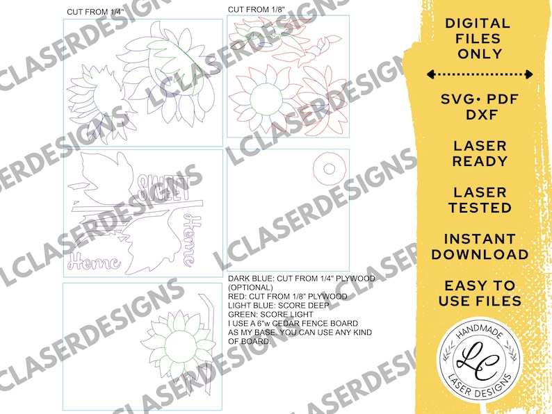 Sunflower Porch Leaner SVG | Home Sweet Home Porch Board Laser | Summer ...
