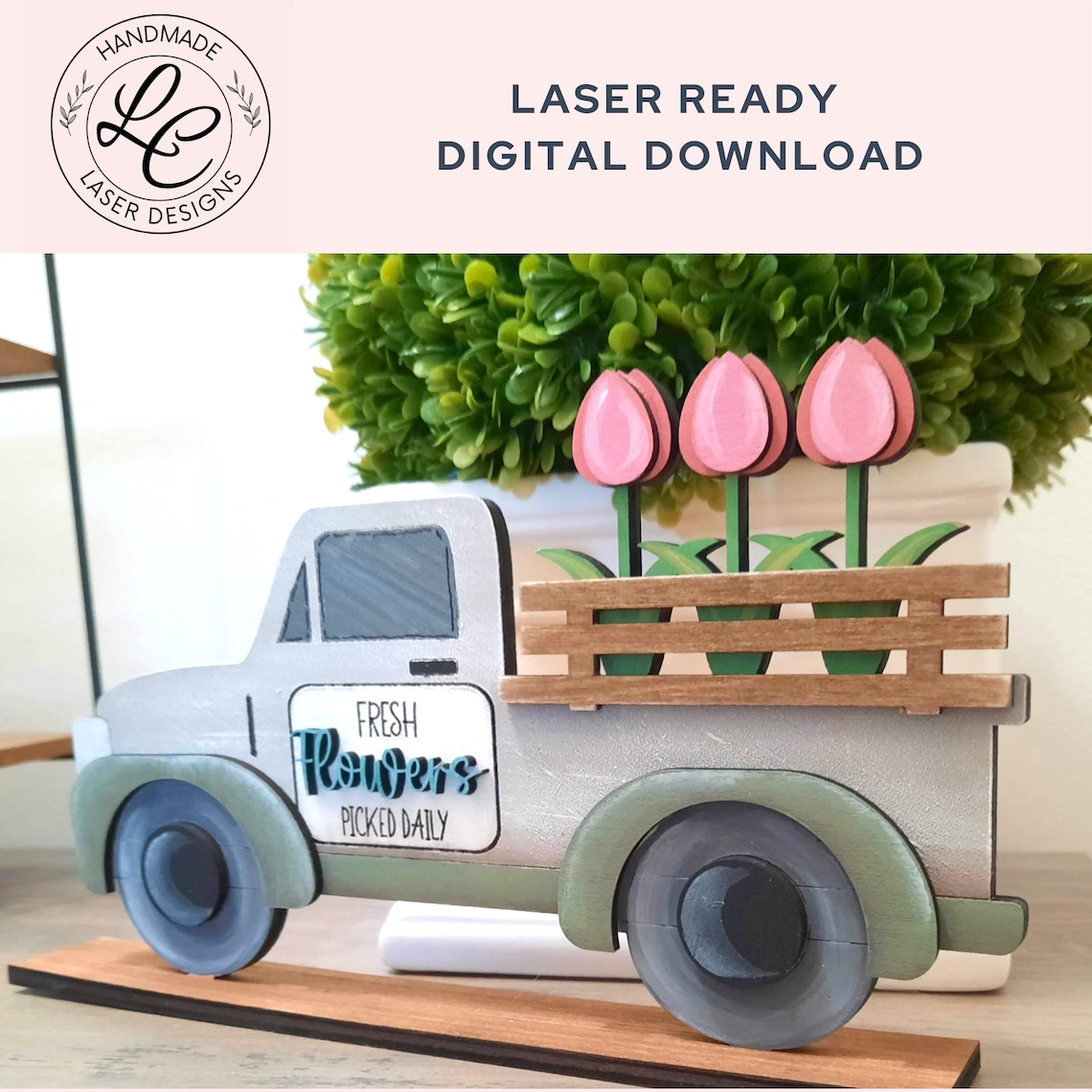Flower Truck Fresh Flowers SVG | Farmhouse Truck File | Spring Shelf ...