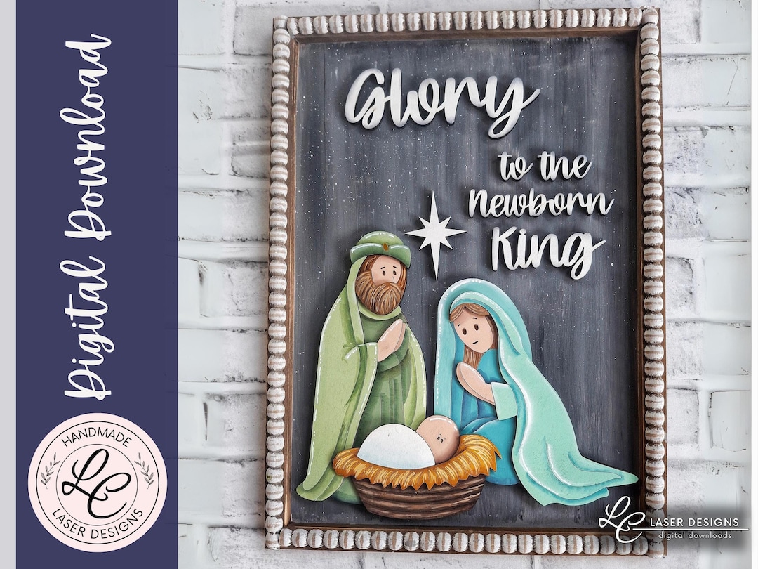 Nativity Door Hanger SVG |christmas Wall Hanger SVG | Christmas Sign ...