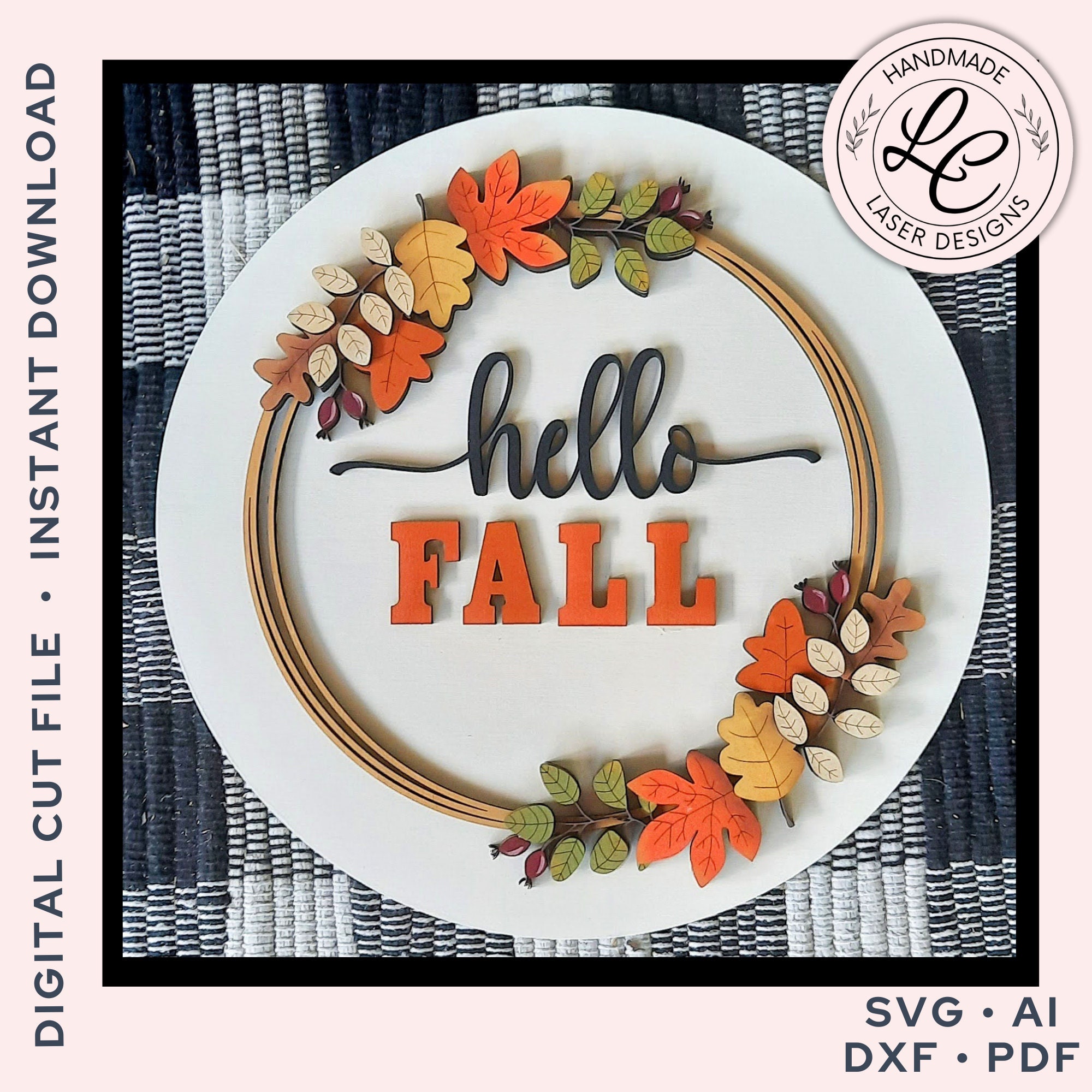 Fall Door Hanger SVG | Fall Leaves Door Hanger SVG | Autumn Decor ...