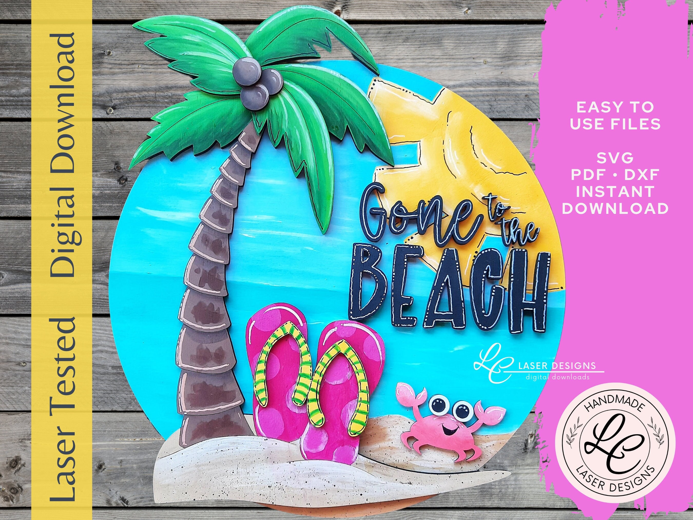 Gone to the Beach Summer Door Hanger SVG | Summer Layered Front Door ...